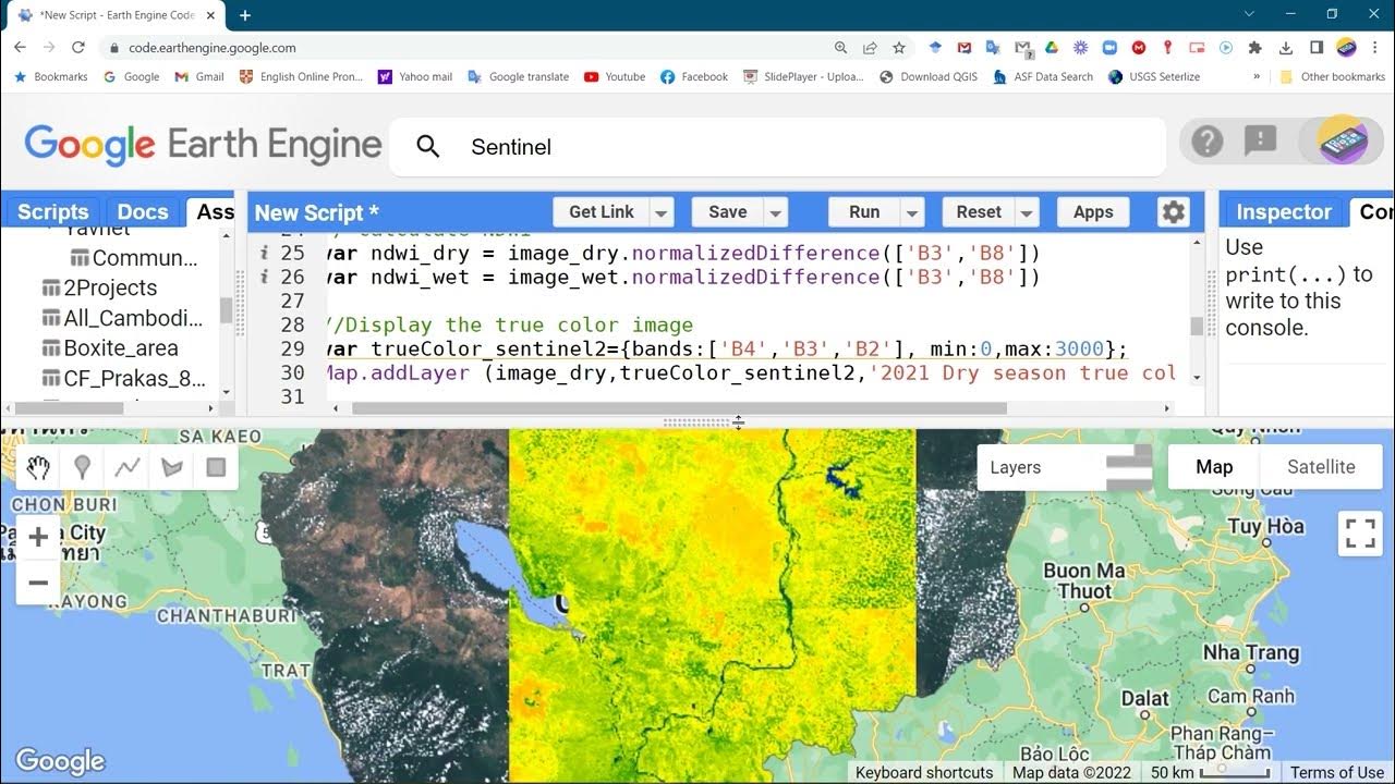 Calculate Normalized Difference Water Index (NDWI) with Google Earth Engine using Sentinel 2 ...