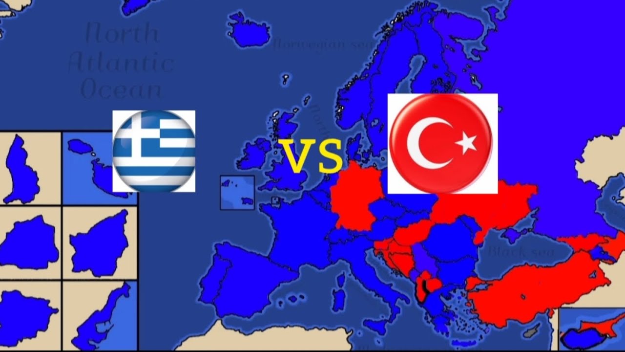 Greece Supporting Countries Vs Turkey Supporting Countries War scenario ...