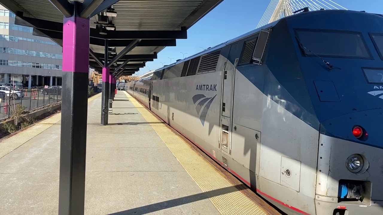 Amtrak Downeaster To Brunswick Departing North Station - YouTube