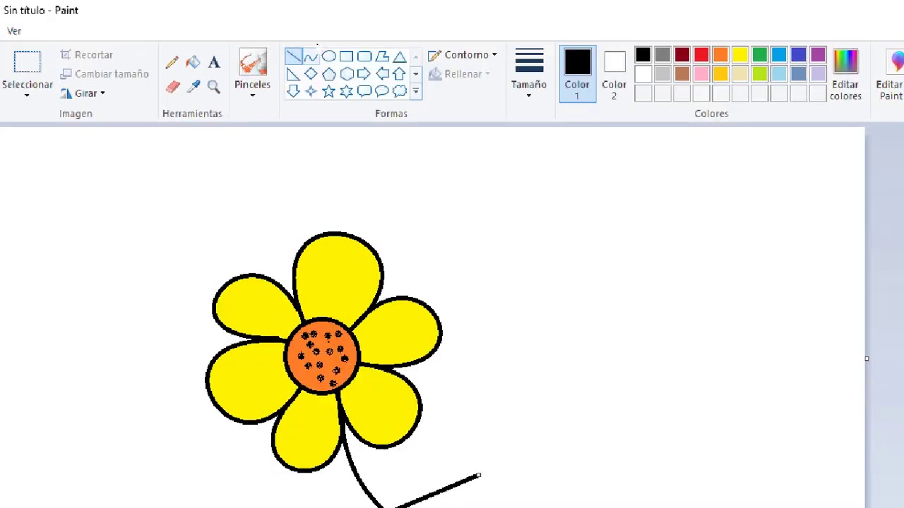 ¿Cómo dibujo una FLOR en Paint? Tutorial (Miss Tania) - YouTube