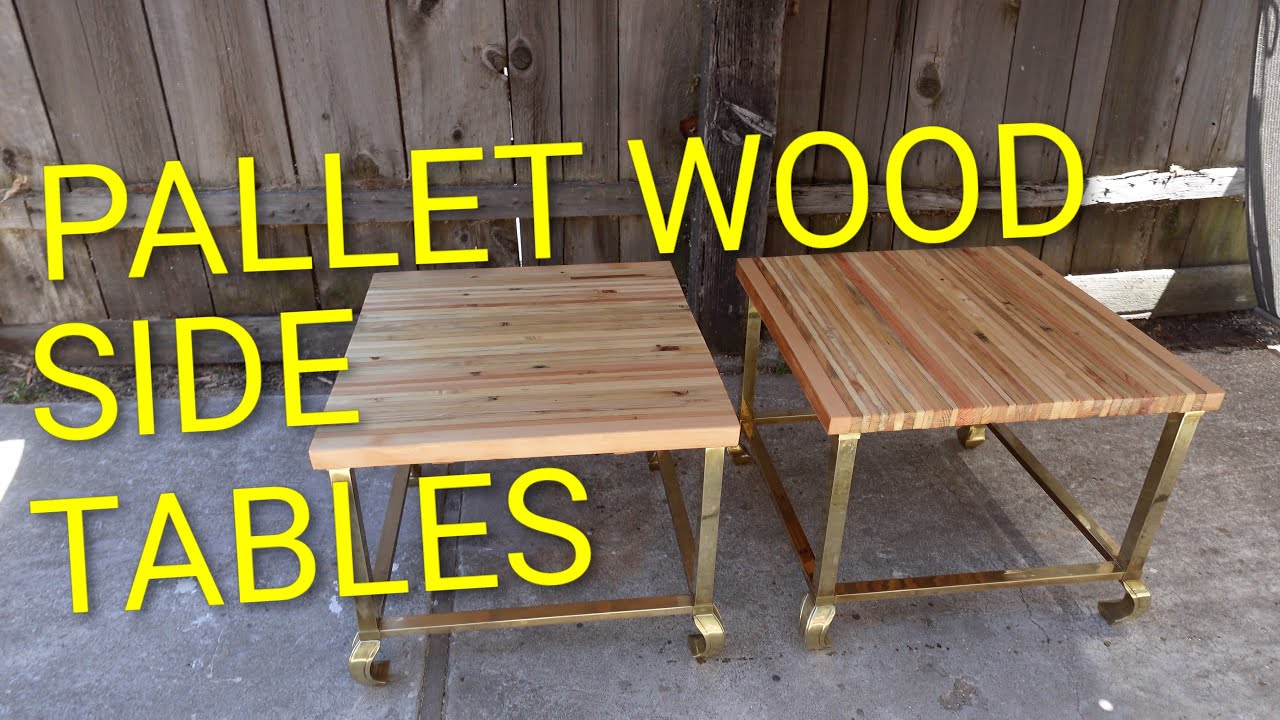 Restoring ugly side tables with some pallet wood - YouTube