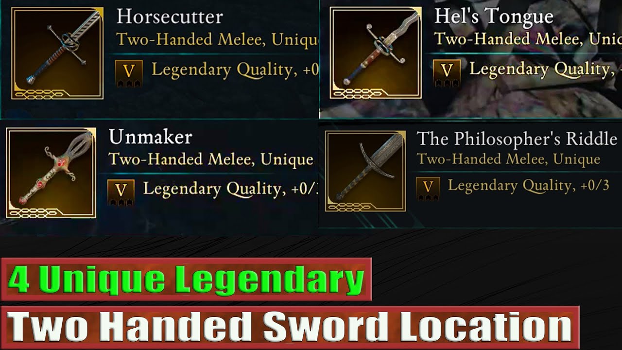 Avowed: All 4 Unique Legendary Two Handed Sword Location Guide - YouTube