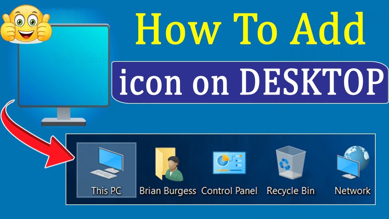 how to add icon on desktop in windows 10 || how to create icon on ...