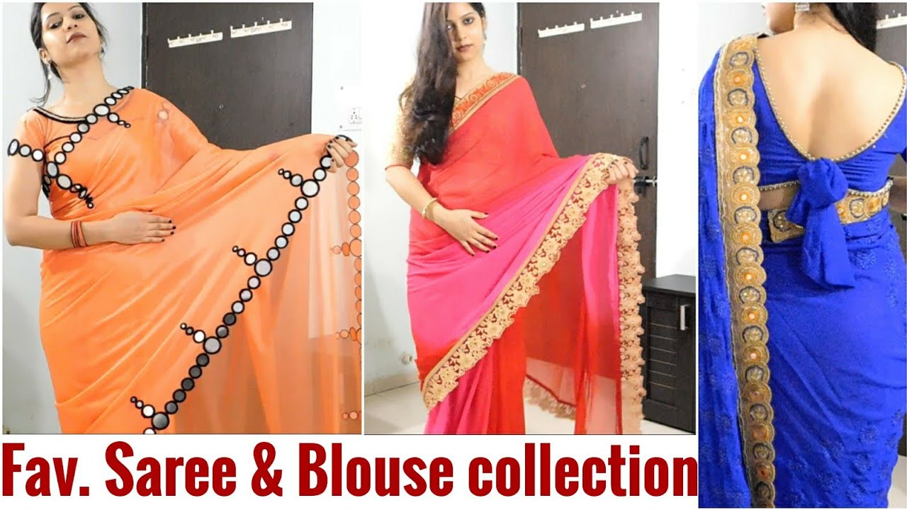 My Favorite Saree And Blouse Design Collection | Local Market Saree ...