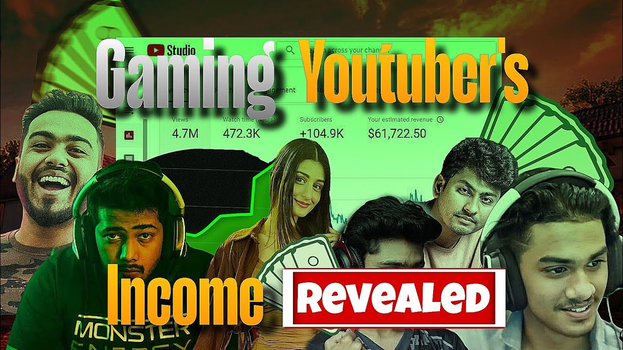 gaming youtubers income reveal 🤑 ft @officialscoutop @PAYALGAMING ...