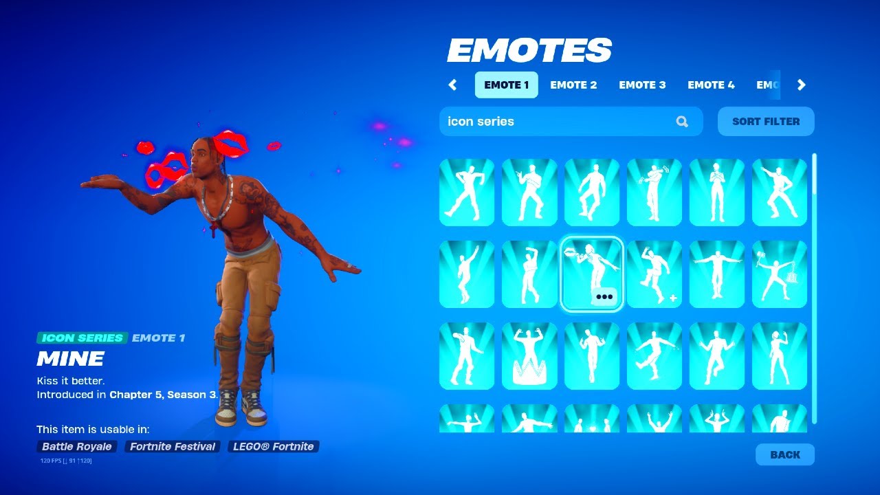 ALL ICON SERIES & TIKTOK EMOTES IN FORTNITE! (Mine, Looking Good, Heel ...