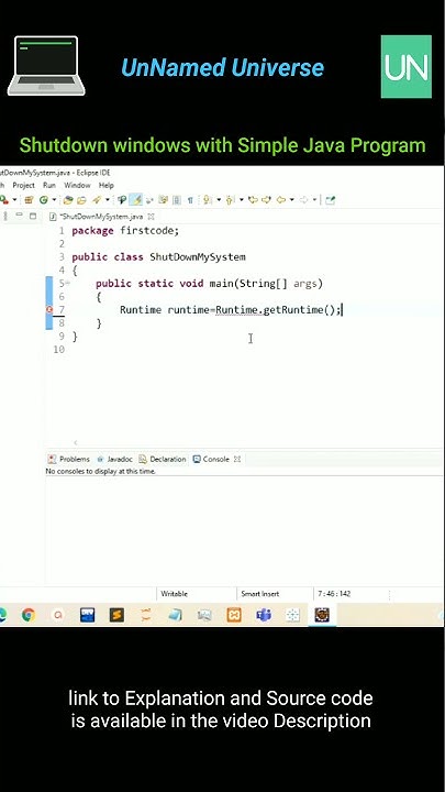 Shutdown Windows With Simple Java Program 💻 | UnNamed Universe | Simple Java Tasks - YouTube