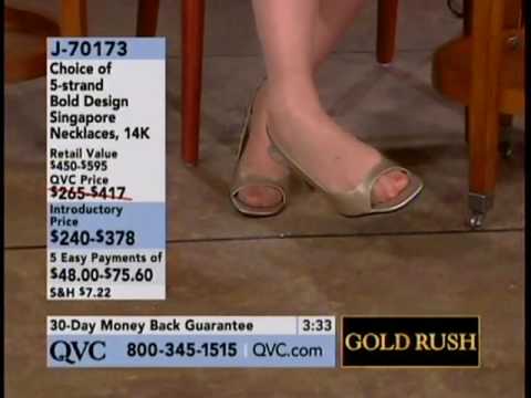 QVC host wearing pantyhose with sexy slides - YouTube
