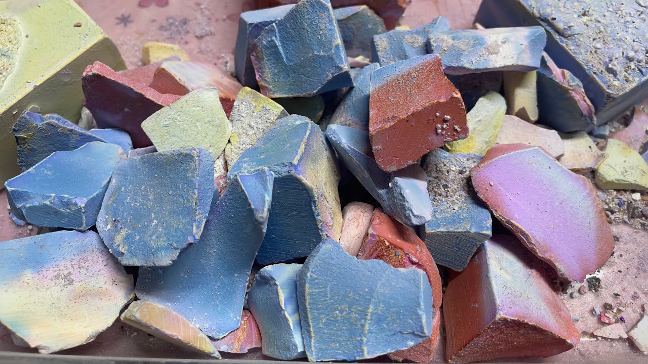 Multi color | dyed gym chalk | ASMR | oddly satisfying - YouTube
