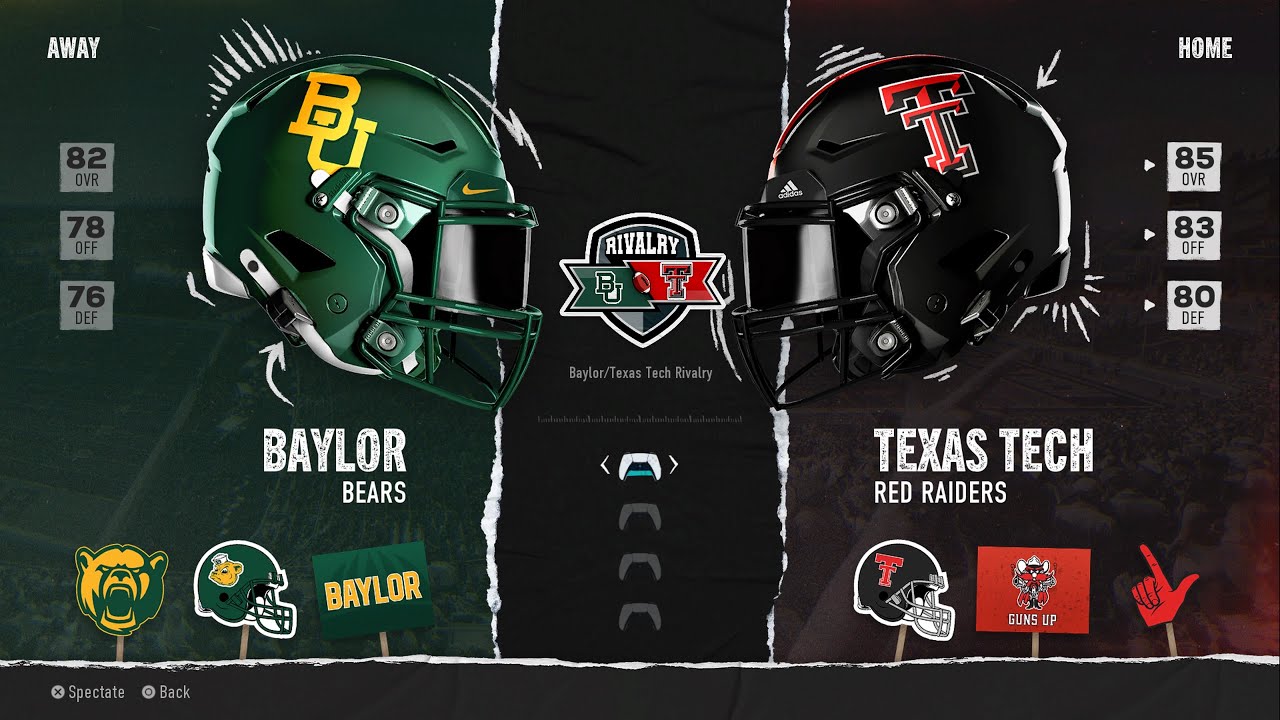 Baylor vs Texas Tech Week 8 2024 Season - College football 25 - YouTube