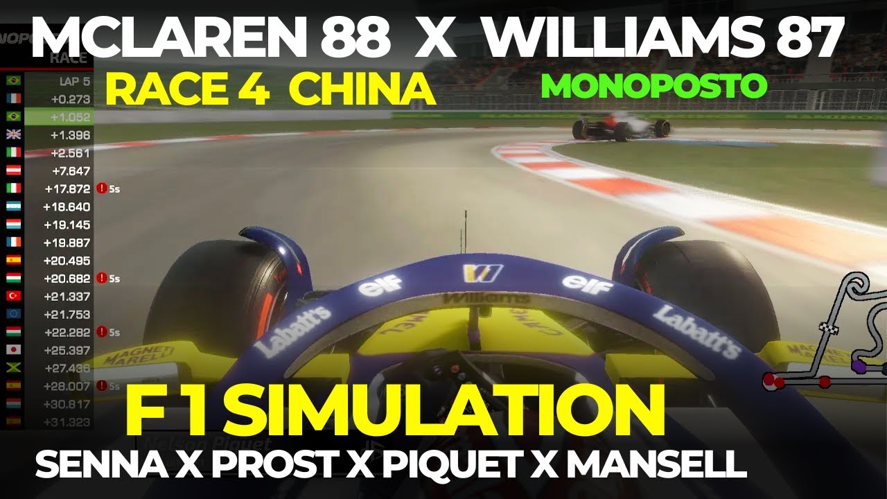 F1: Senna x Prost x Piquet x Mansell | Race 4: Epic 80s duel with 2024 ...