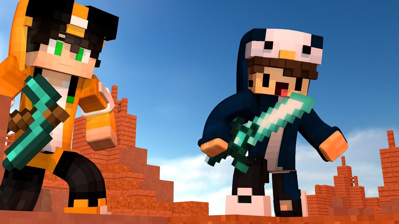 Dos Noobs En Skywars Youtube