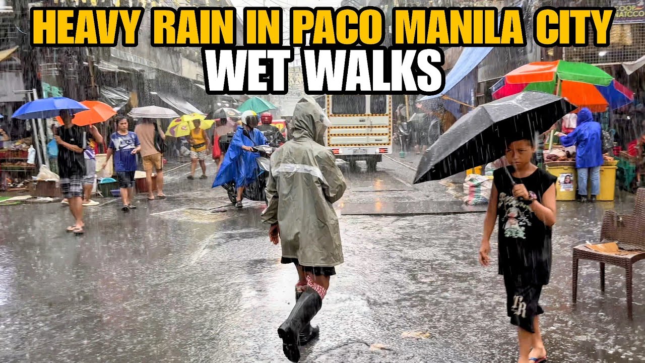 Non-Stop Heavy Rain in the Morning in PACO MANILA PHILIPPINES[4K] - YouTube
