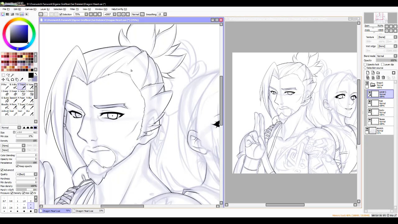 OVERWATCH FANART | HANZO SHIMADA | Yui Nakamura (fan character) OUTLINE ...