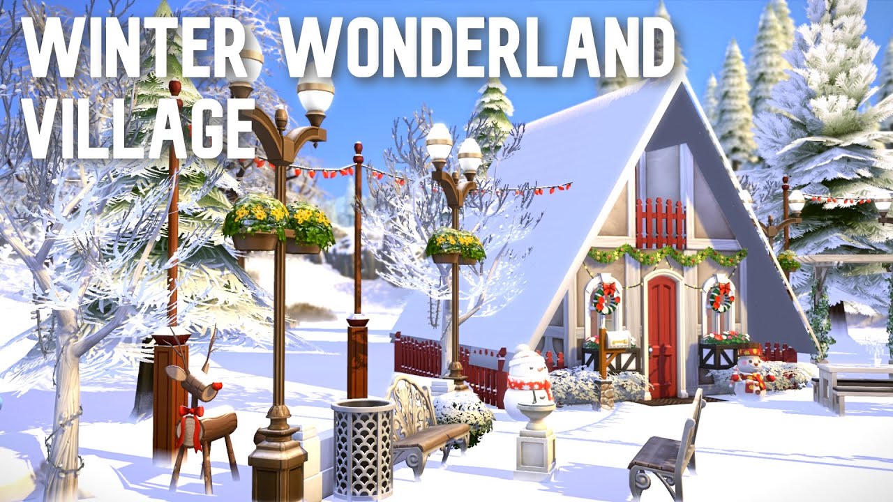 WINTER WONDERLAND VILLAGE ~ Sims 4 Holiday Speed Build - YouTube