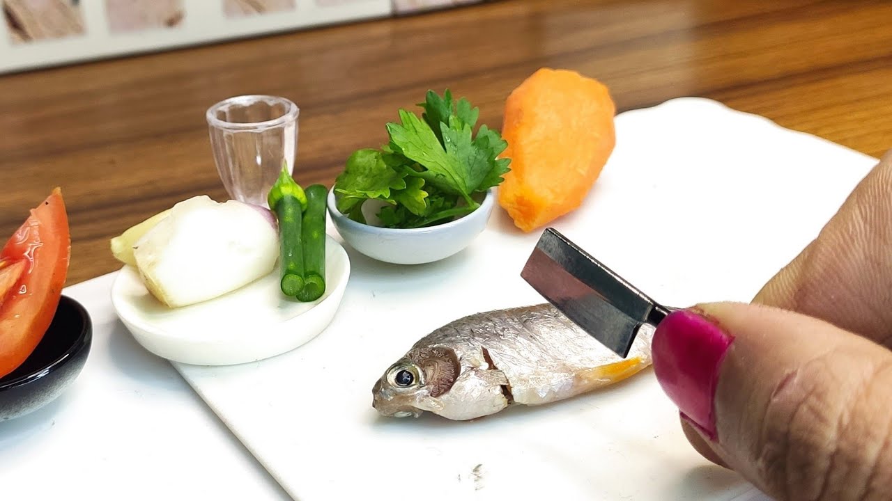 Yammy Miniature Fish Curry Recipe | Homemade Miniature Cooking Food By ...