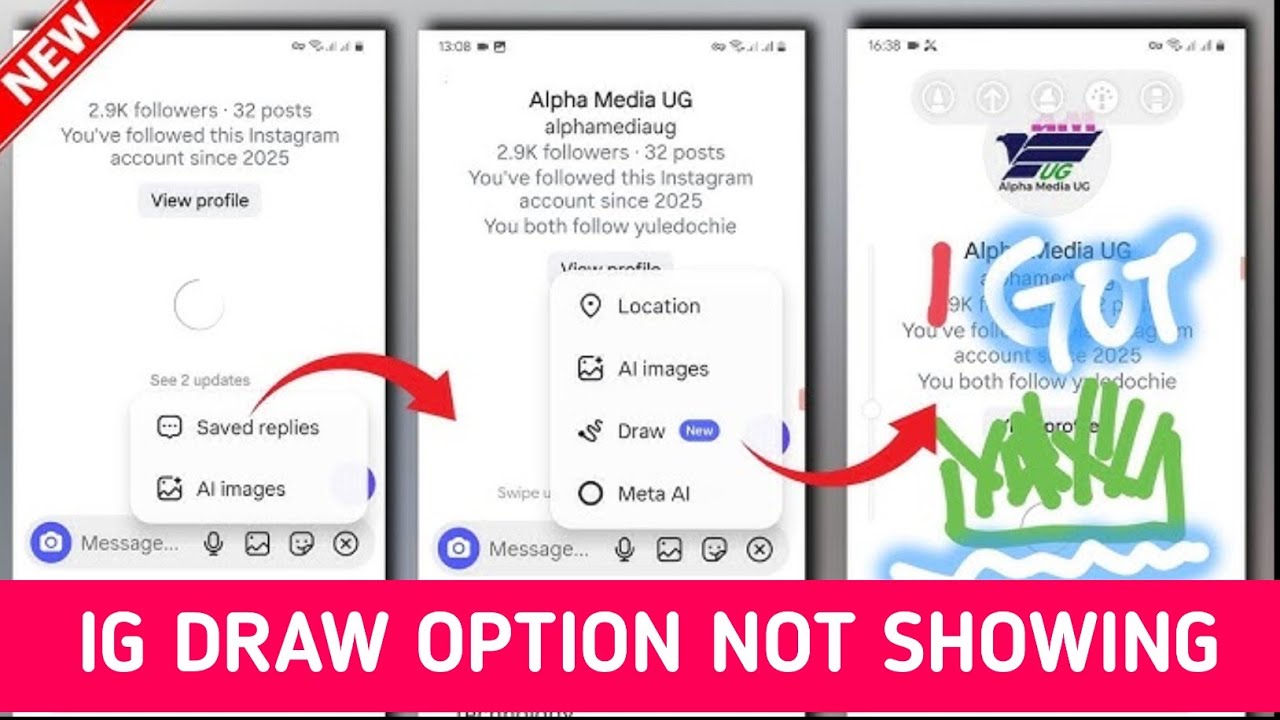 Fix Instagram Chat Draw Doodle OptionNot Showing | Instagram Draw ...