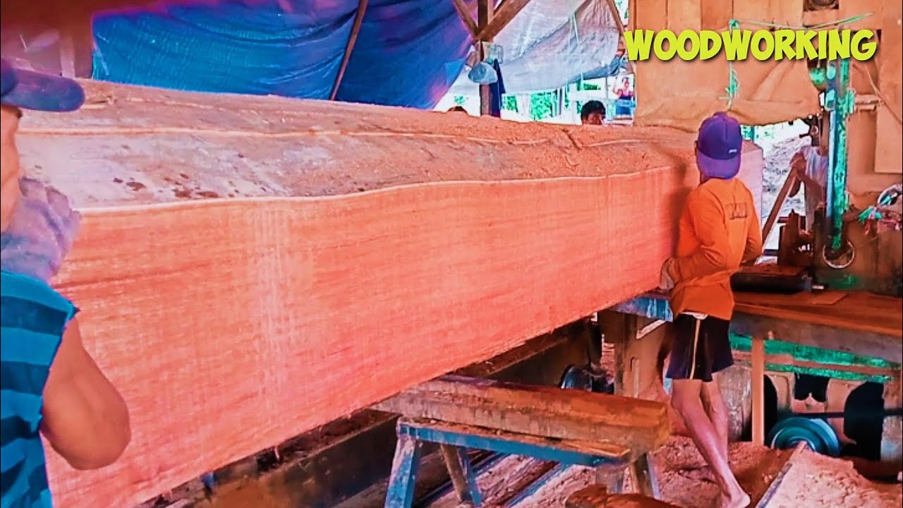 woodworking.kayu Meranti merah besar buat bahan papan tebal dan lain ...