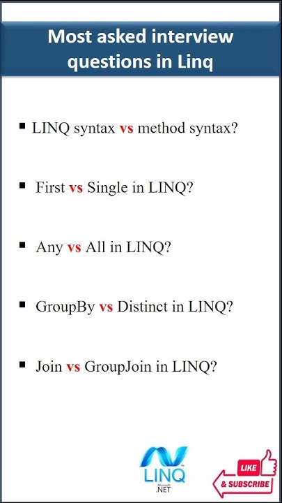 Top 5 Most Asked Linq Interview Questions #linq #linqInterviewQuestions - YouTube