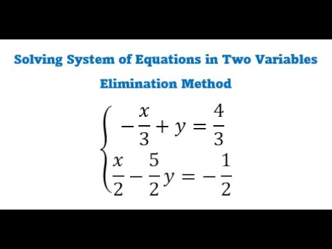 How to Solve System of Equations using the Elimination Method - YouTube