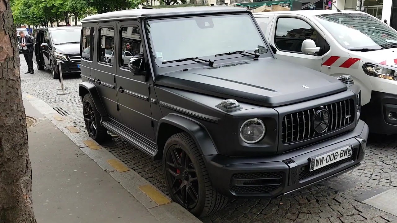 full black mat 2019 mercedes AMG g63 in PAris France - YouTube