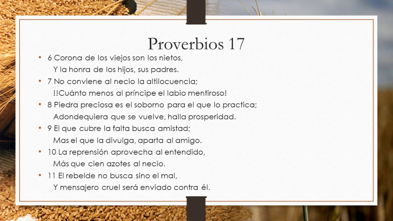 Proverbios 17 Reina-Valera 1960 (RVR1960) - YouTube
