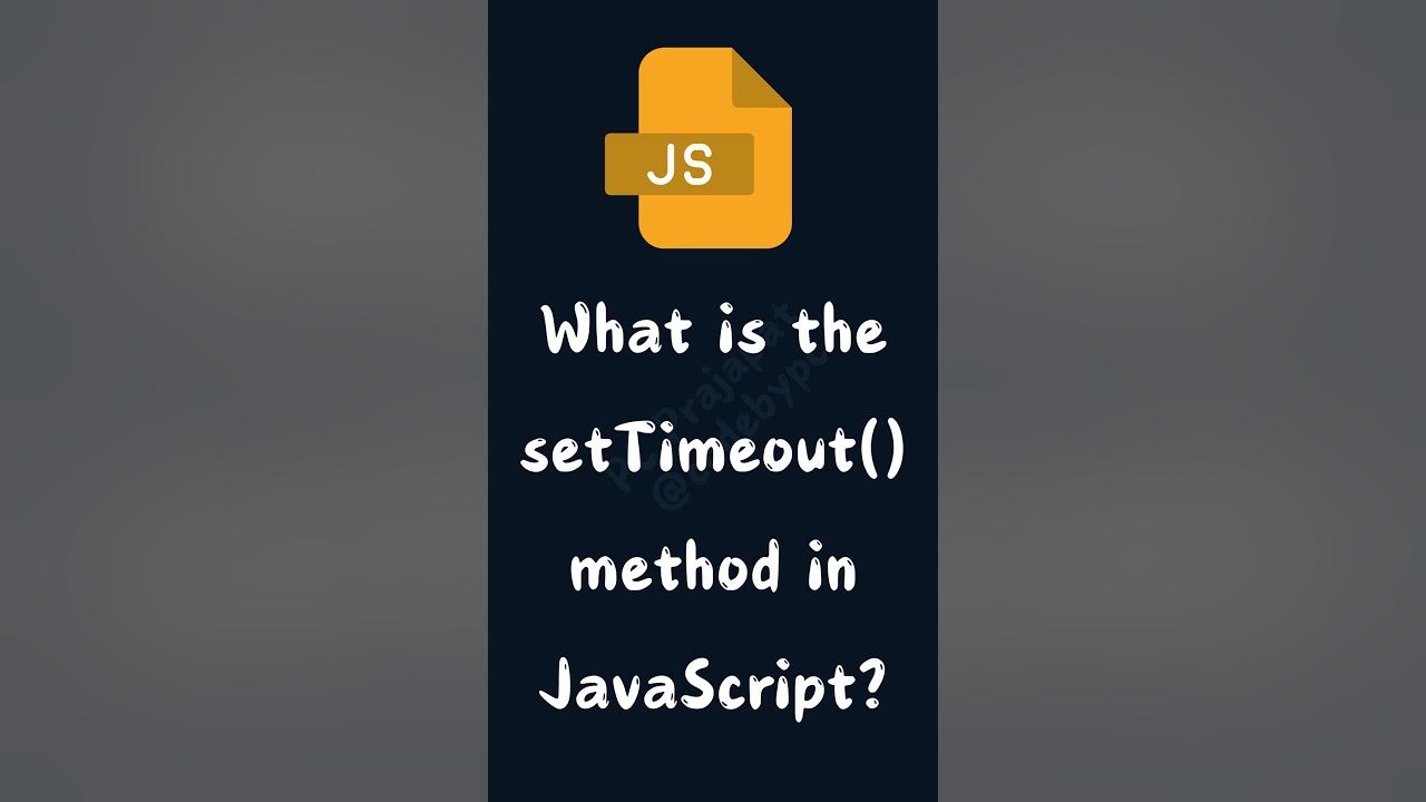 setTimeout() in JavaScript || JavaScript Interview Questions #js #javascript - YouTube