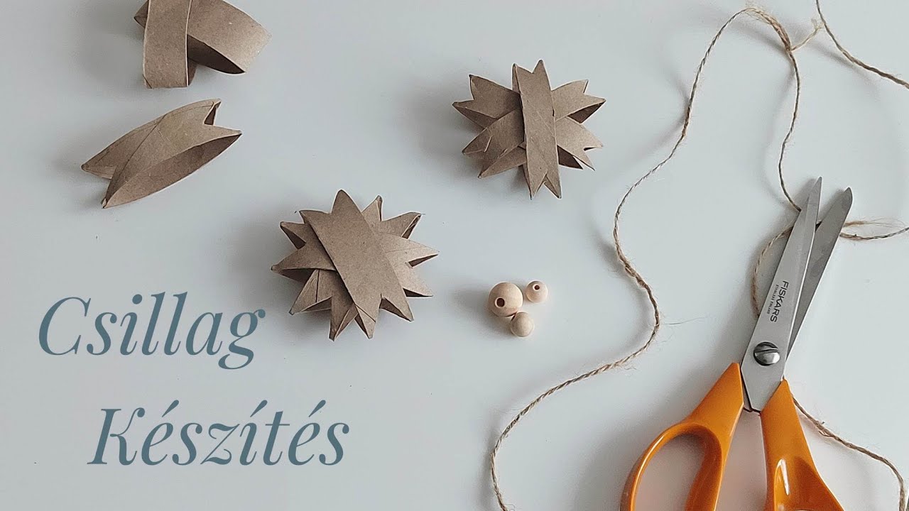 Egyszerű Karácsonyi csillag dekoráció készítés Wc papír gurigából ...