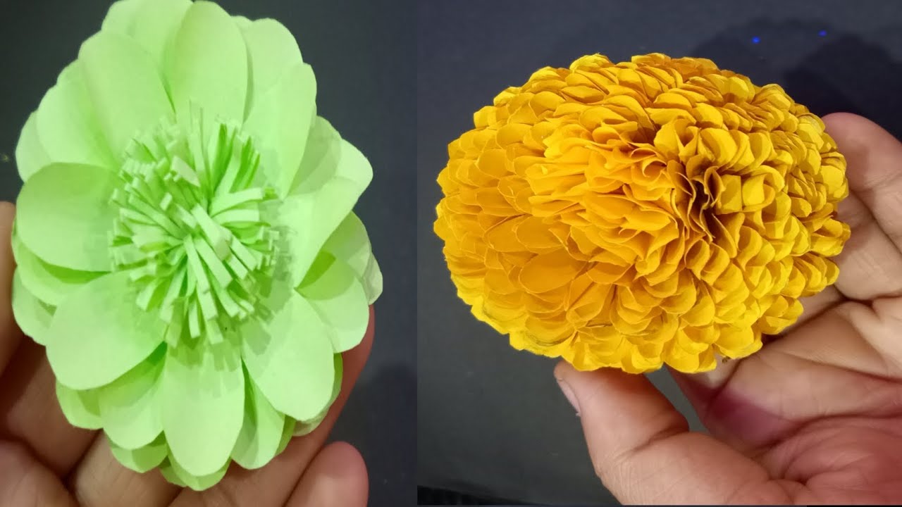 paper made flower// very easy & beautiful// mona simple craft - YouTube