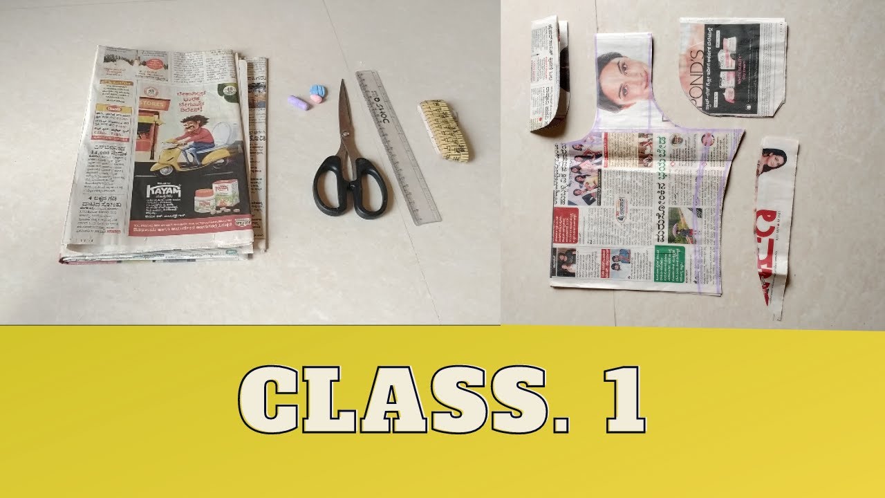 Tailoring classes for beginners.with News paper cutting /class.1 ...
