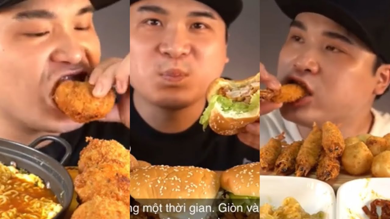 Korean Mukbang Eating Show| Fried chicken & Hamburger | Top 3 video mới ...