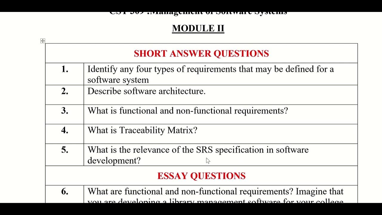 CST 309 :MSS: MODULE 2 : Important Questions - YouTube