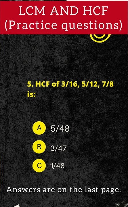 Problems on HCF and LCM| Aptitude questions #shorts - YouTube