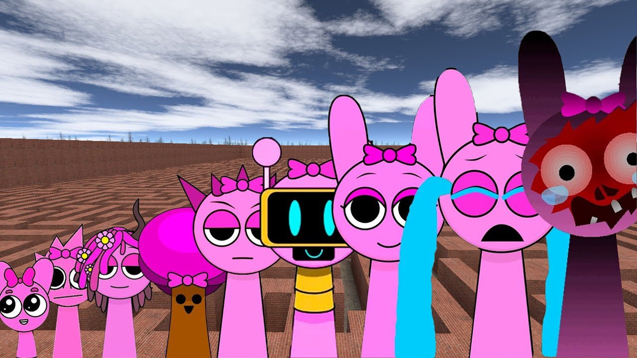 All the Sizes Of Female Nightmare Sprunki Pinky & Girl Pink Simon want ...