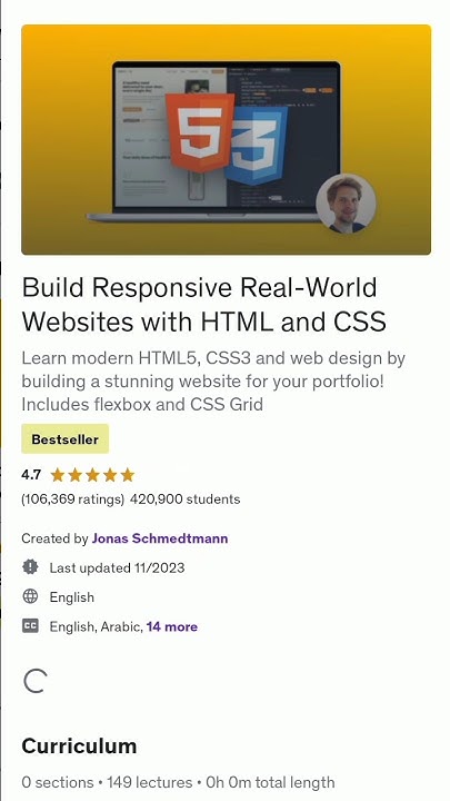 Build Responsive Website using HTML &CSS #udemycourse #shorts #shortsfeed - YouTube