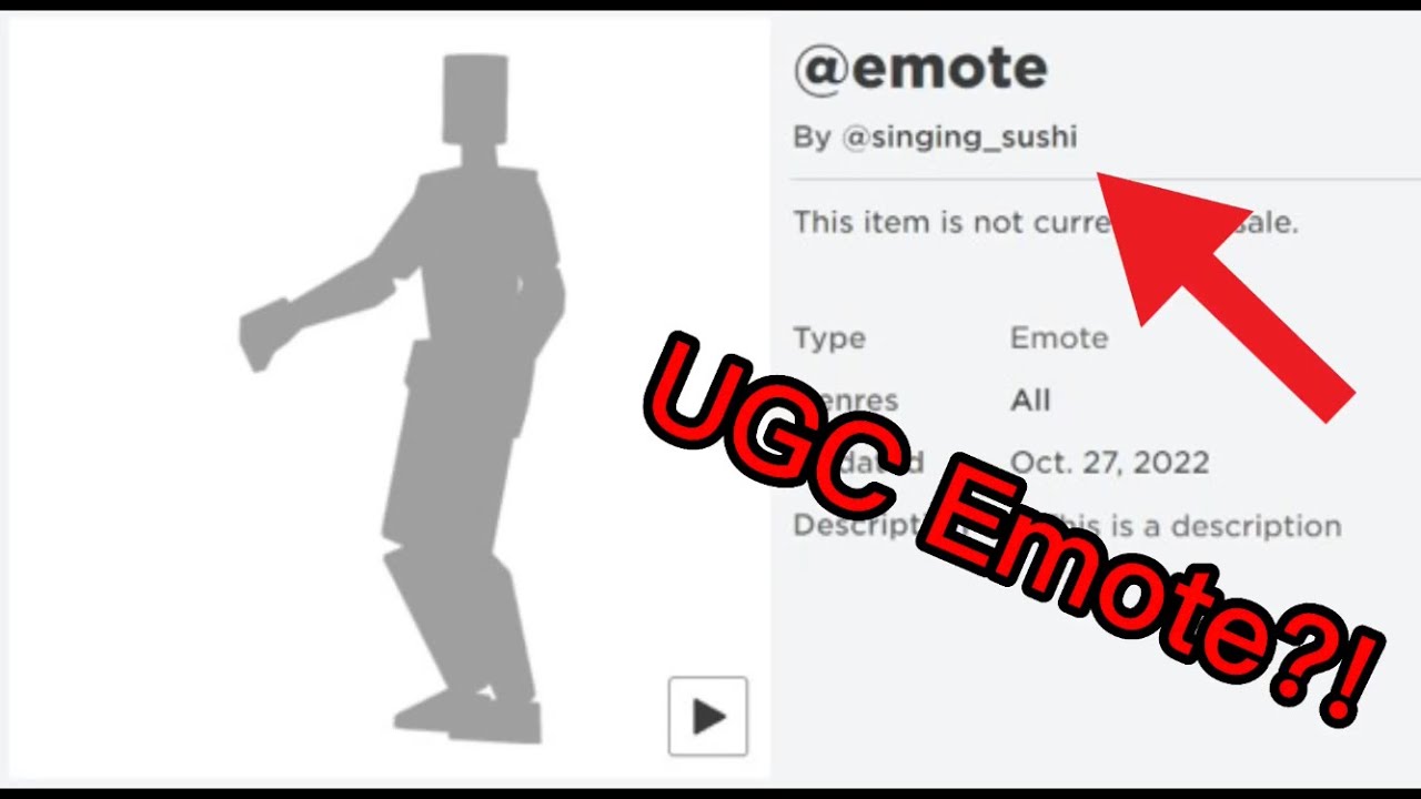 Roblox UGC Emotes coming soon?! - YouTube