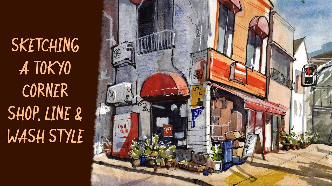 A CORNER SHOP IN JAPAN : Urban Sketching a Complex 2-Point Perspective ...