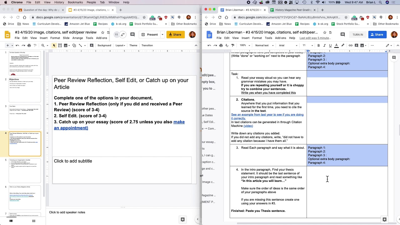 #3 4/15/20 Image, citations, self edit/peer review - YouTube