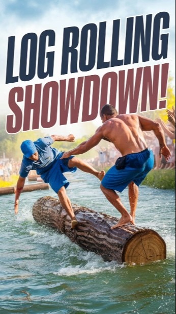The ultimate log rolling showdown!🌊🪵#LogRolling#extremesports # ...