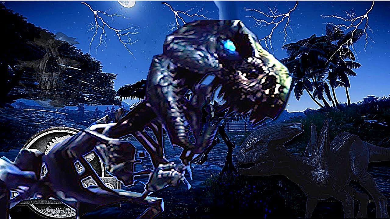 Skeleton T-rex Vs Alien Indoraptor A Nightmare Day - Dinosaurs Fighting ...