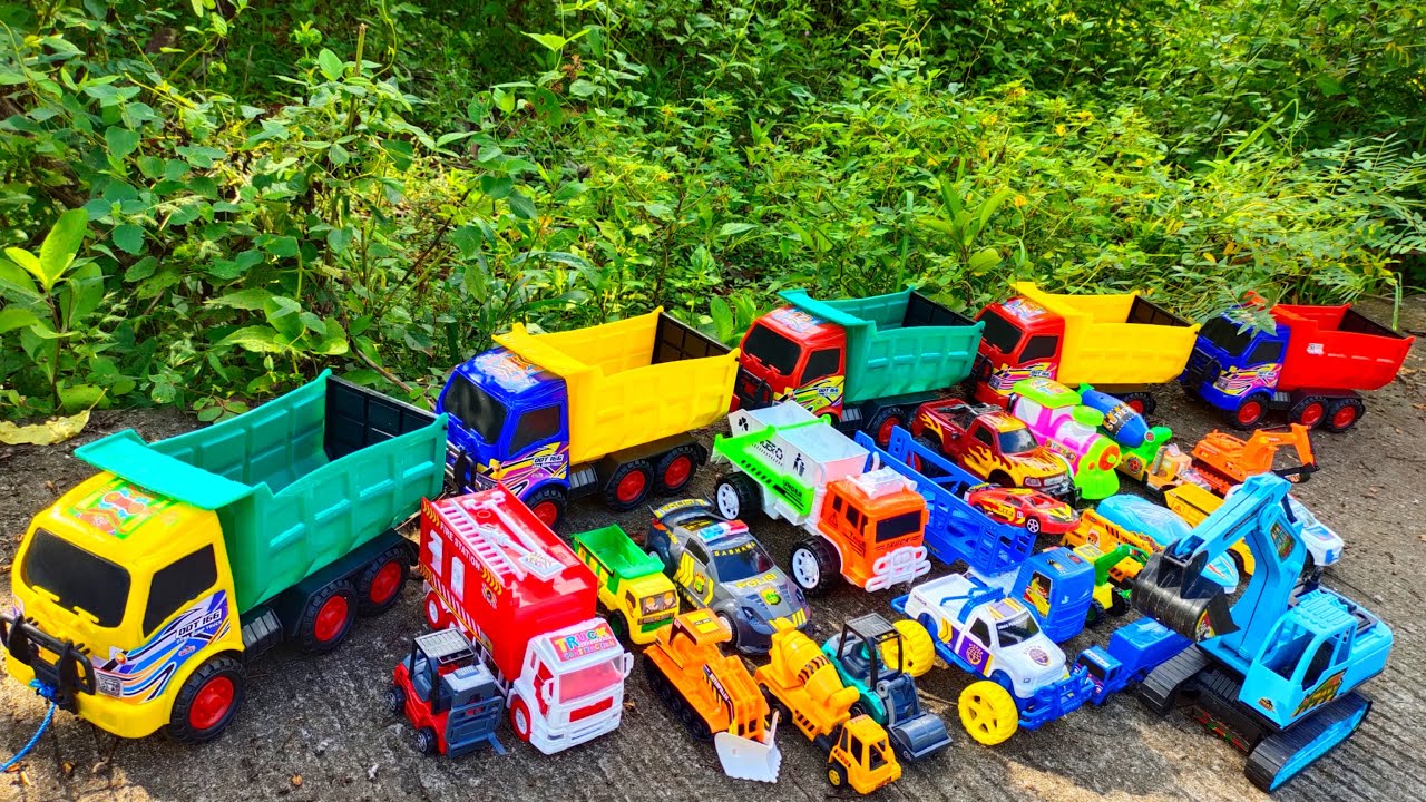 Mobil Truk Tronton Panjang Penuh Mobil Mobilan,Excavator, Loader, Truk ...