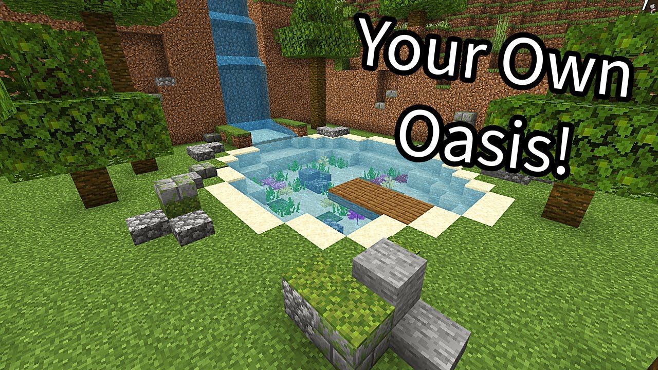 How To Build A Waterfall Oasis In Minecraft! - YouTube