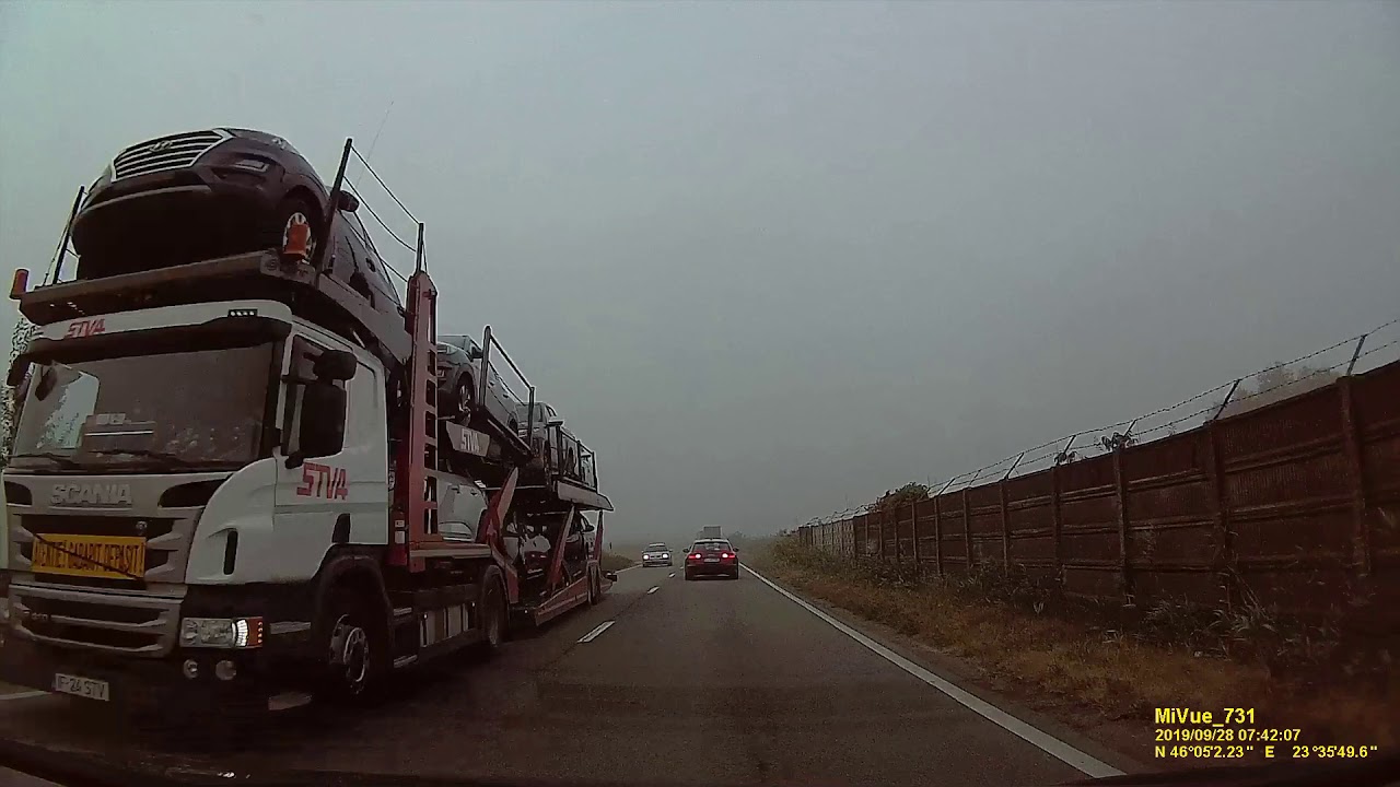 Depasire foarte periculoasa linie continua ceata densa Alba Iulia 2019 ...