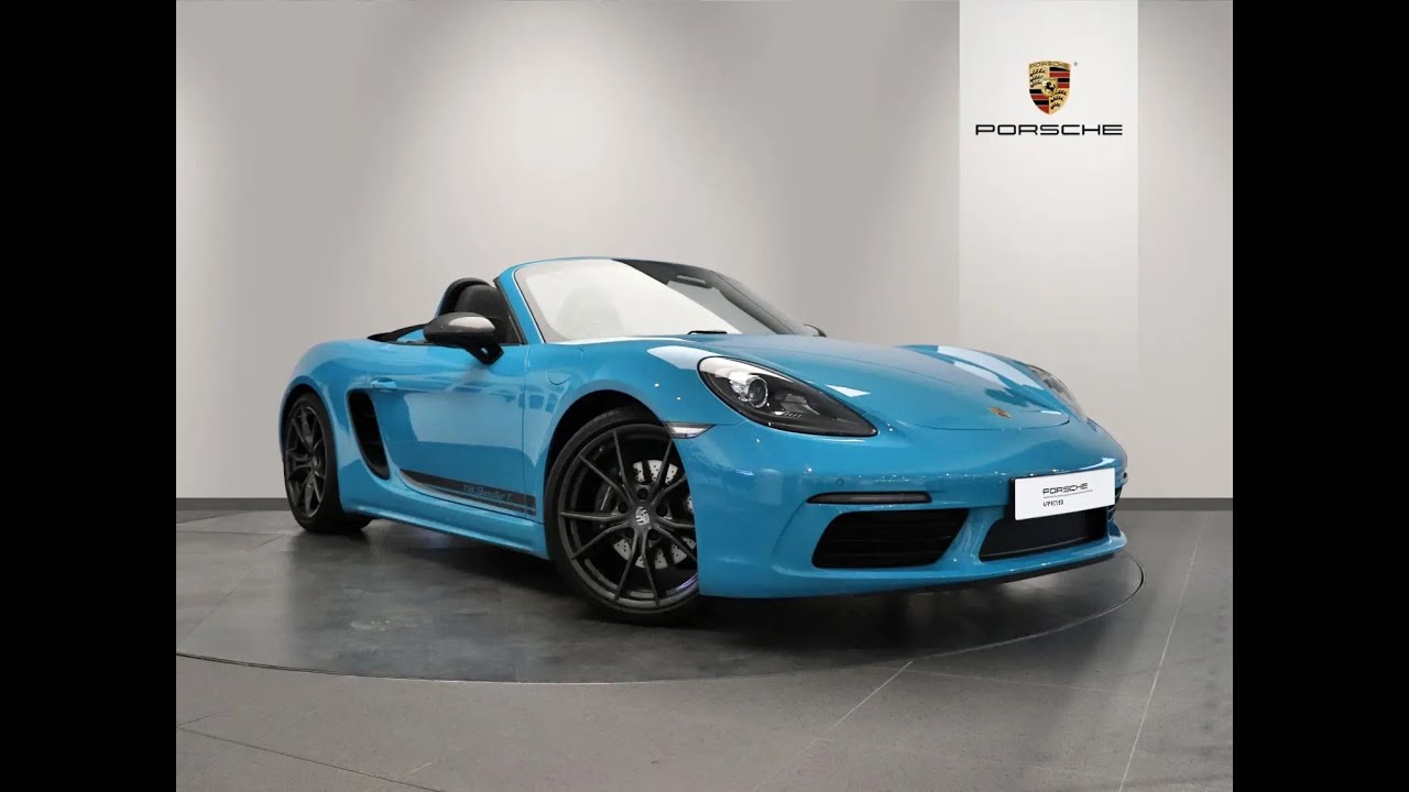 Porsche 718 Boxster T (982) in Miami Blue @ OPC Newcastle - YouTube
