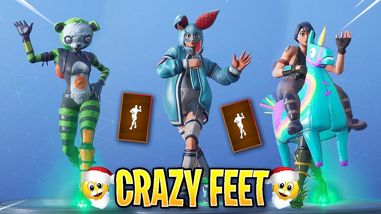 *NEW* Fortnite Crazy Feet Emote With Popular & Leaked Skins..! - YouTube