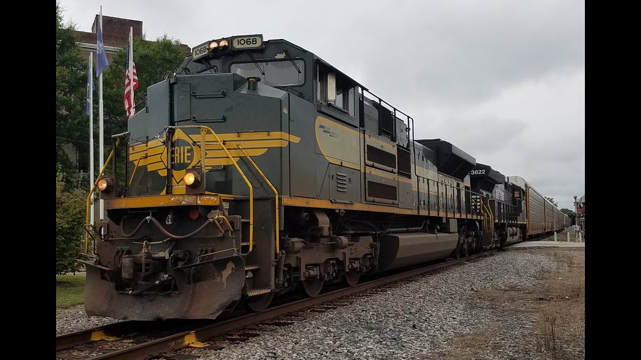 NS Autorack Train 10T With NS Leader 1068 At Union SC On The NS W-Line. 9-28-2020 - YouTube