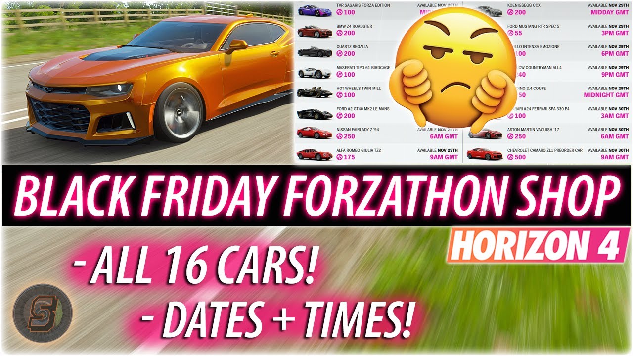 ALL 16 Black Friday Forzathon Shop Cars | Forza Horizon 4 Black Friday ...