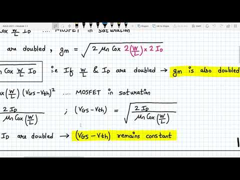 Analog VLSI Design Lecture 3b: MOSFET numerical's and body effect - YouTube
