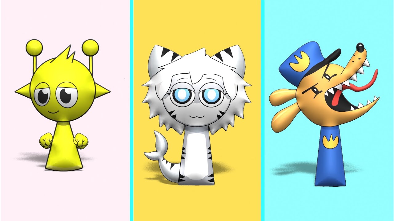 Sprunki OC ALL Phases Shorky VS Simon VS Dog Man Phase 2 Compilation ...