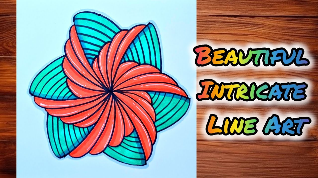Beautiful Intricate Line Art Design | Step-by-Step Decorative Drawing ...